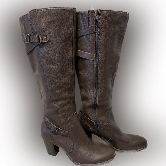 Born | Shoes | Born Leather Heeled Boot With Buckles | Poshmark
